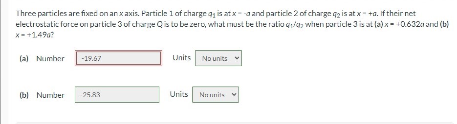 Three particles are fixed on an x ﻿axis. Particle | Chegg.com