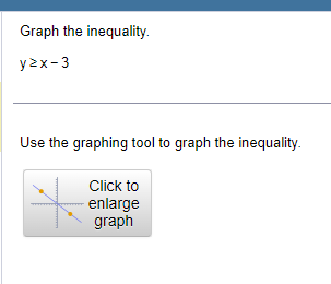 Solved Graph the inequality.y≥x-3Use the graphing tool to | Chegg.com
