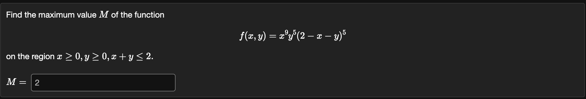 Solved Find the maximum value M of the function | Chegg.com
