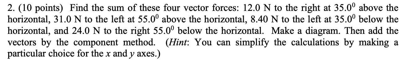 Solved 2. (10 points) Find the sum of these four vector | Chegg.com