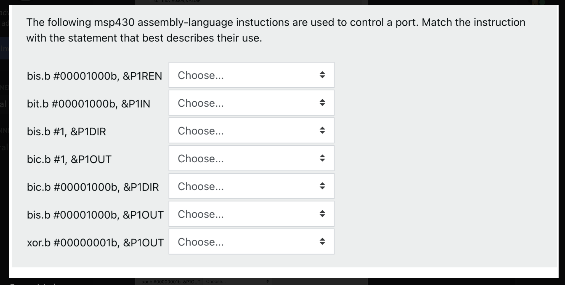 Solved The following msp430 assembly-language instuctions | Chegg.com