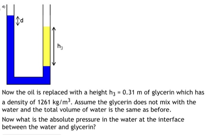Solved h3 h, A “U" shaped tube (with a constant radius) is | Chegg.com