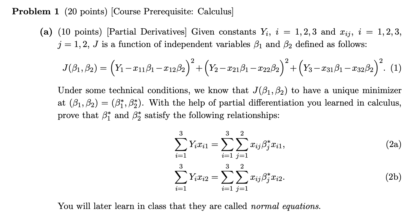 Solved (a) (10 points) [Partial Derivatives] Given constants | Chegg.com