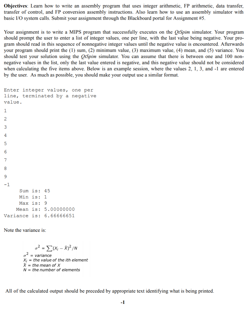 Objectives: Learn how to write an assembly program | Chegg.com