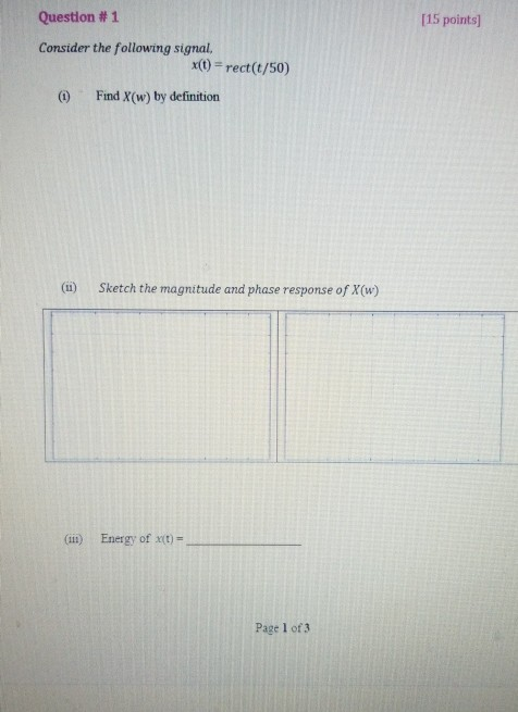Solved Question #1 [15 points) Consider the following | Chegg.com