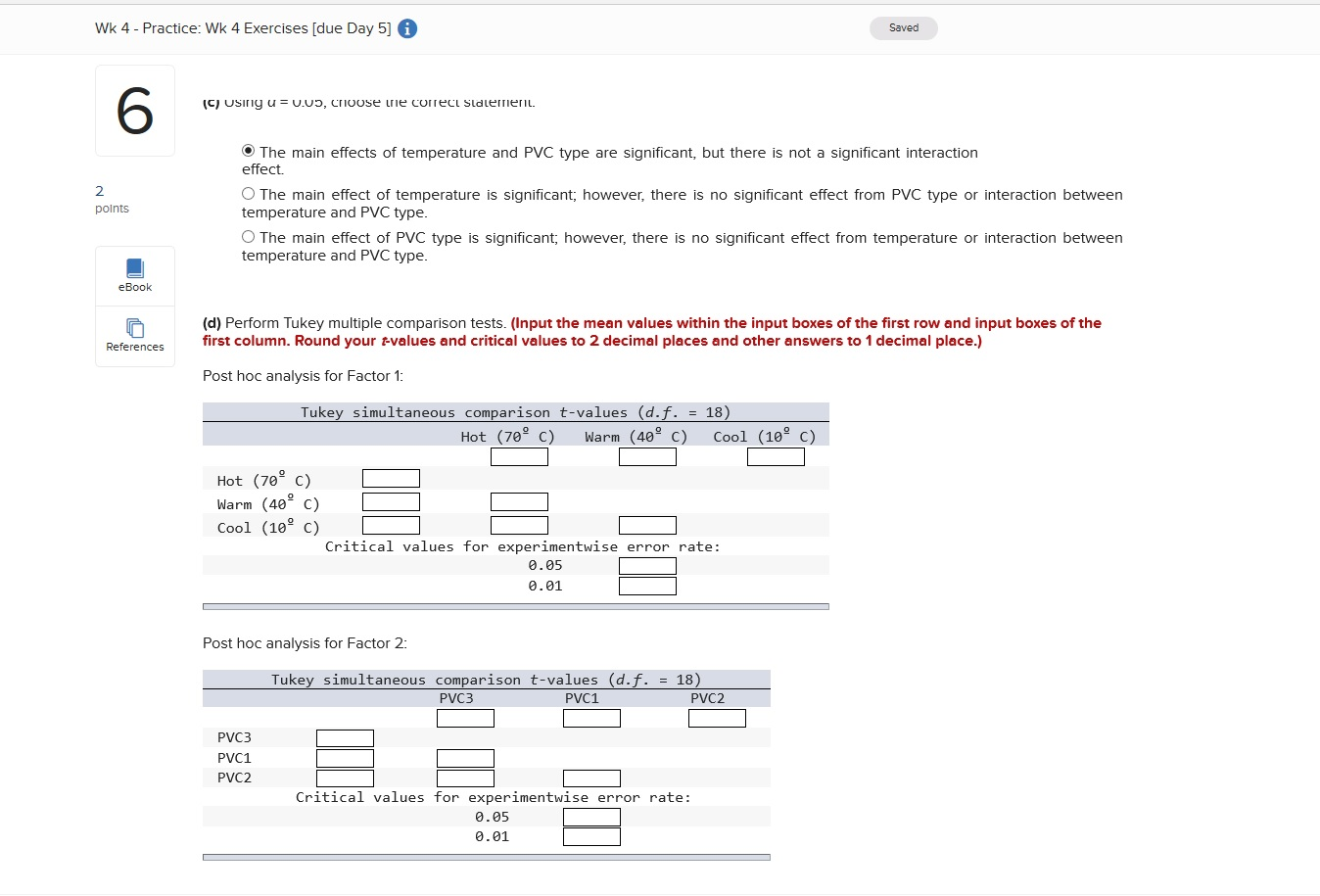 Solved Three samples of each of three types of PVC pipe of | Chegg.com