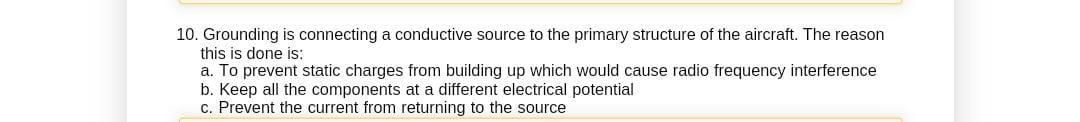 Solved 10. Grounding is connecting a conductive source to | Chegg.com