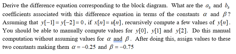 Solved Derive the difference equation corresponding to the | Chegg.com