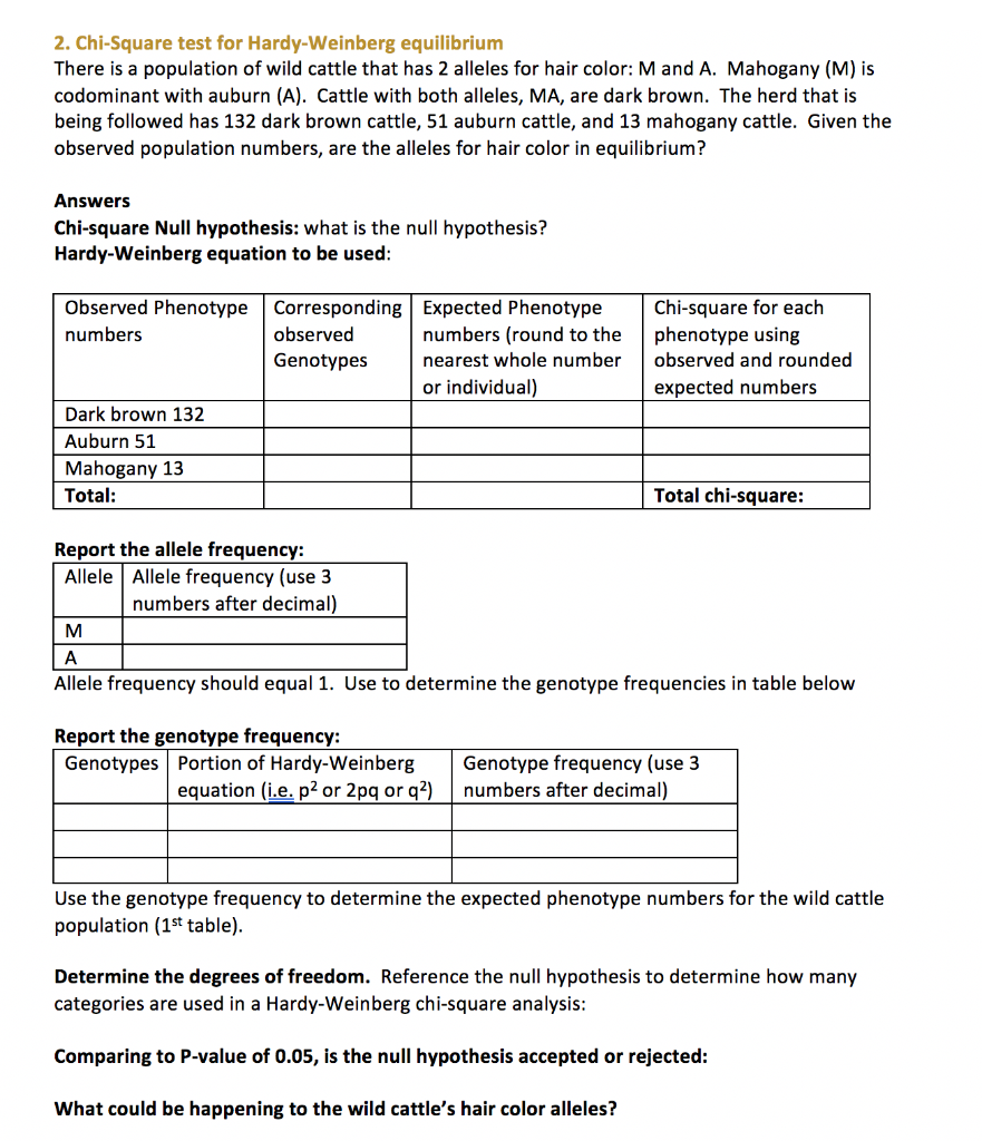 Solved 2. Chi-Square test for Hardy-Weinberg equilibrium | Chegg.com