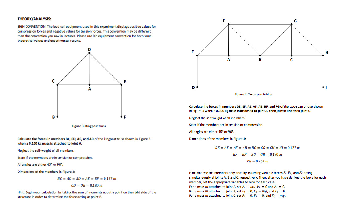 Solved THEORY/ANALYSIS: SIGN CONVENTION. The load cell | Chegg.com