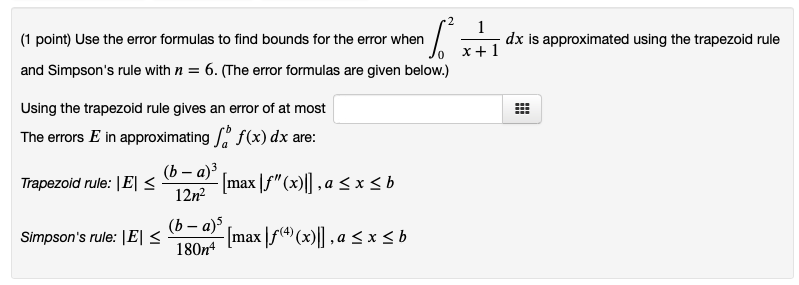 Solved Use the error formulas to find bounds for the error | Chegg.com
