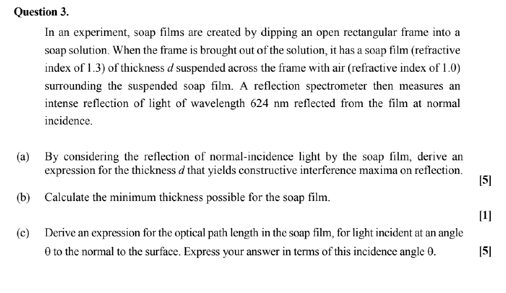 Solved In an experiment, soap films are created by dipping | Chegg.com