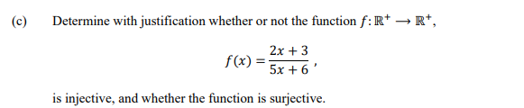 Solved (c) Determine with justification whether or not the | Chegg.com