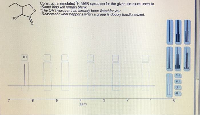 Solved Construct a simulated H NMR spectrum for the given | Chegg.com
