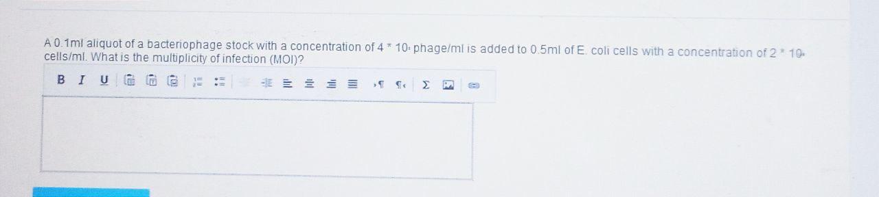 Solved A 0.1ml aliquot of a bacteriophage stock with a | Chegg.com