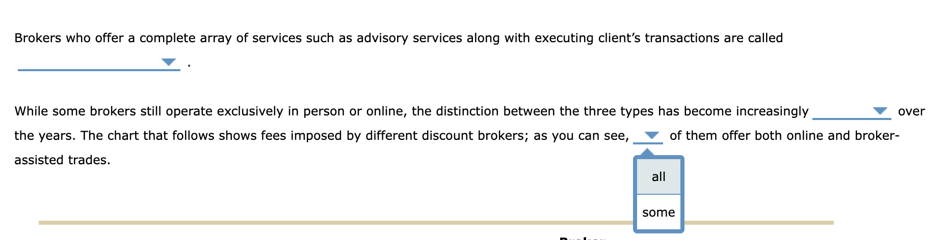 Solved Brokers who offer a complete array of | Chegg.com
