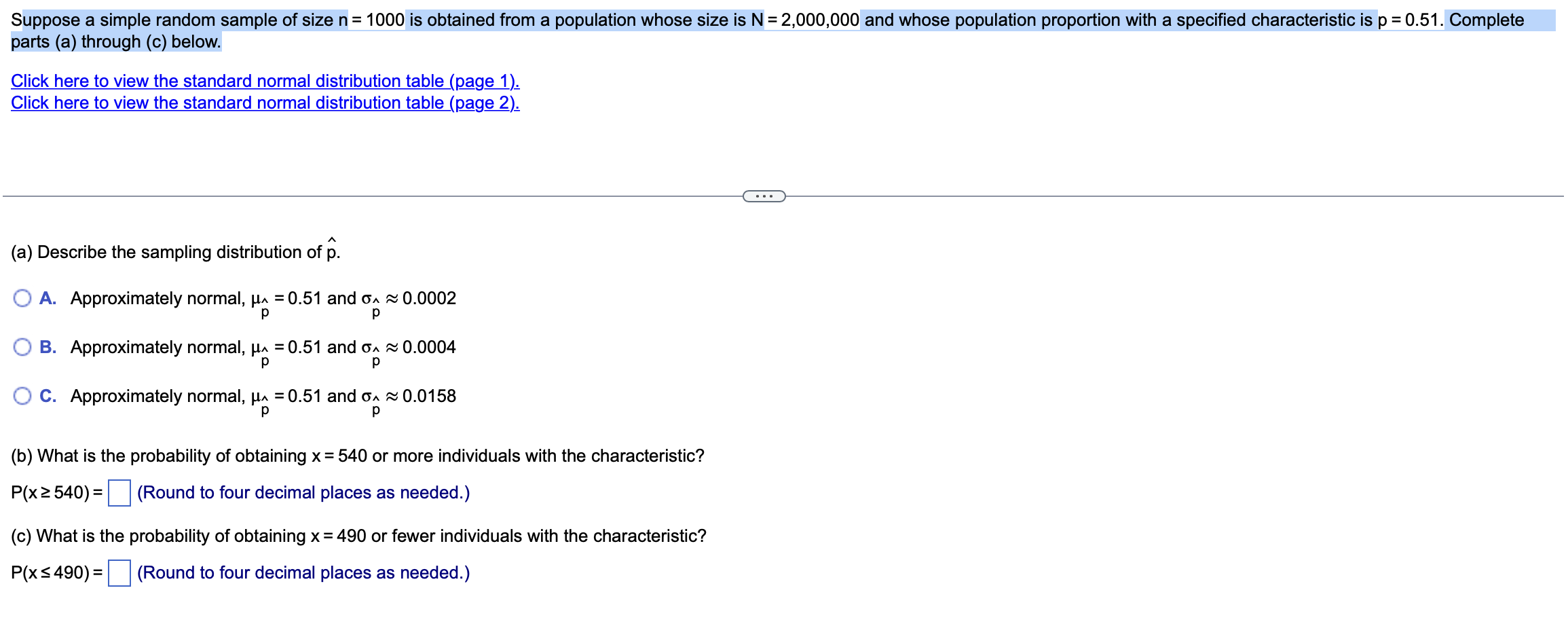 Solved parts (a) through (c) below. Click here to view the | Chegg.com