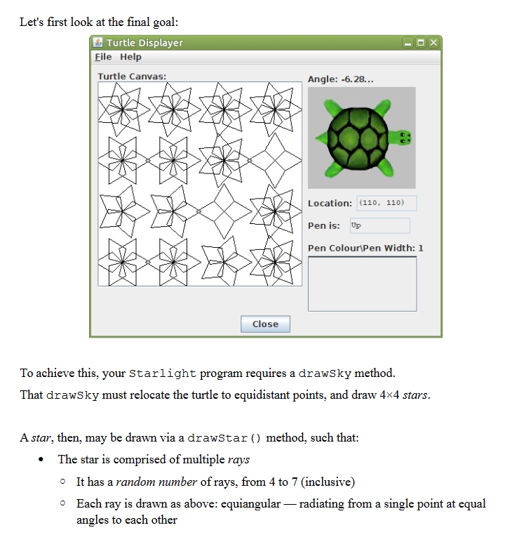 Solved Let's first look at the final goal: Turtle Displayer | Chegg.com