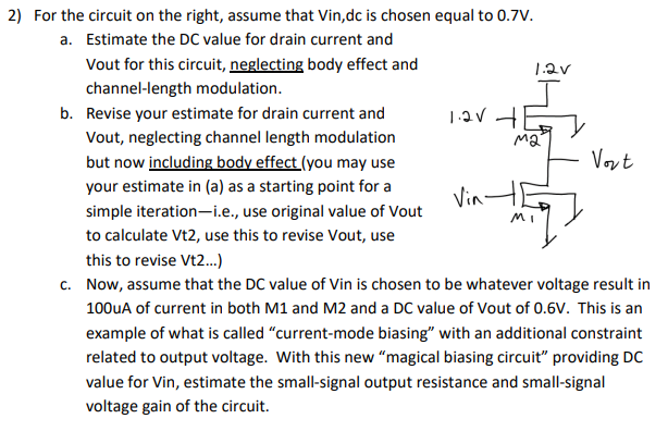 Solved c. Now, assume that the DC value of Vin is chosen to | Chegg.com