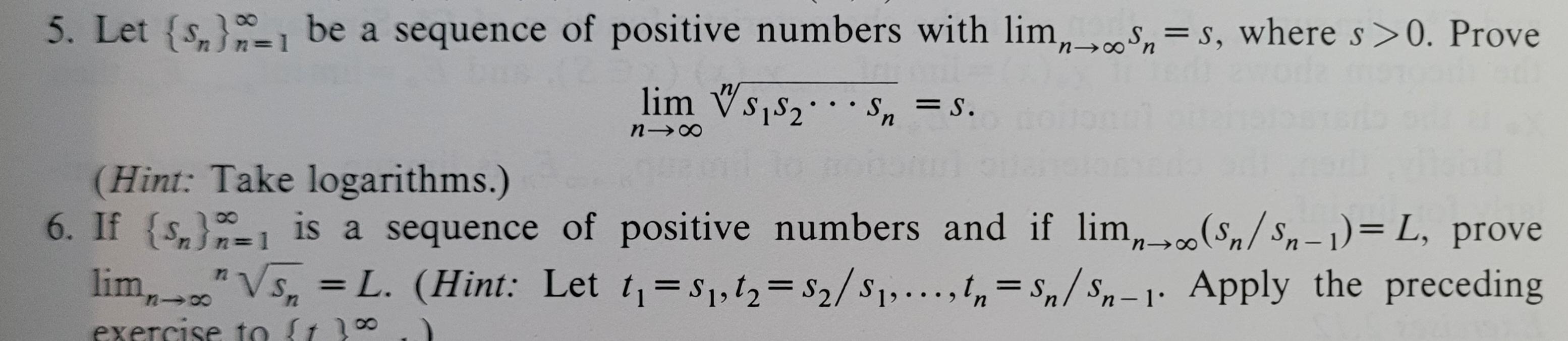Solved 6. If {sn}n=1∞ is a sequence of positive numbers and | Chegg.com