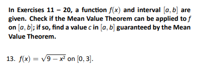 Solved In Exercises 11 - 20, ﻿a function f(x) ﻿and interval | Chegg.com