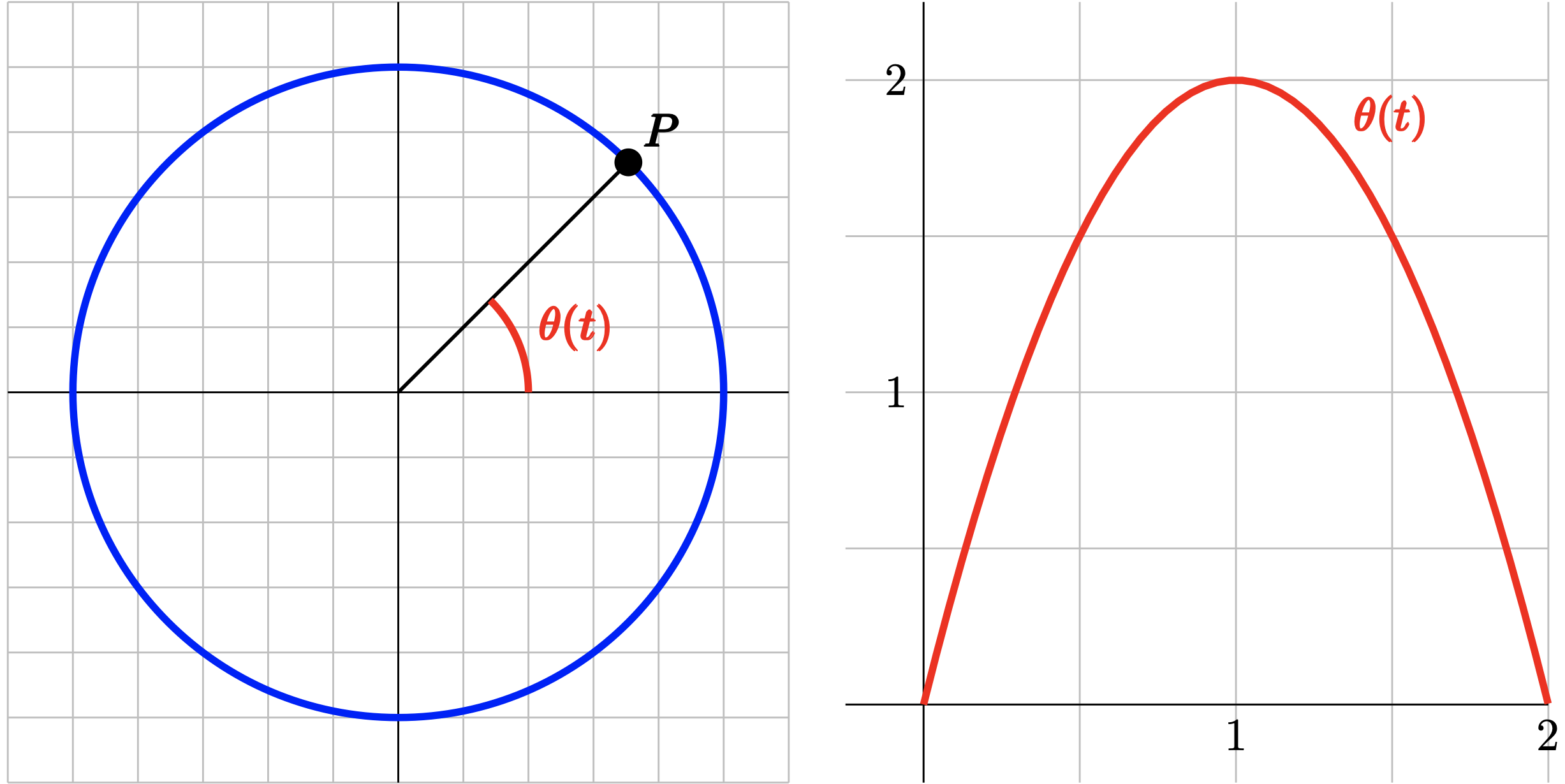Solved circle pf radius = 13 ﻿and a point P rotating around | Chegg.com
