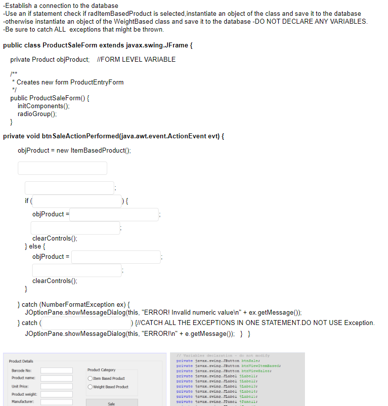 Solved A Data Access class associated with the Product class | Chegg.com