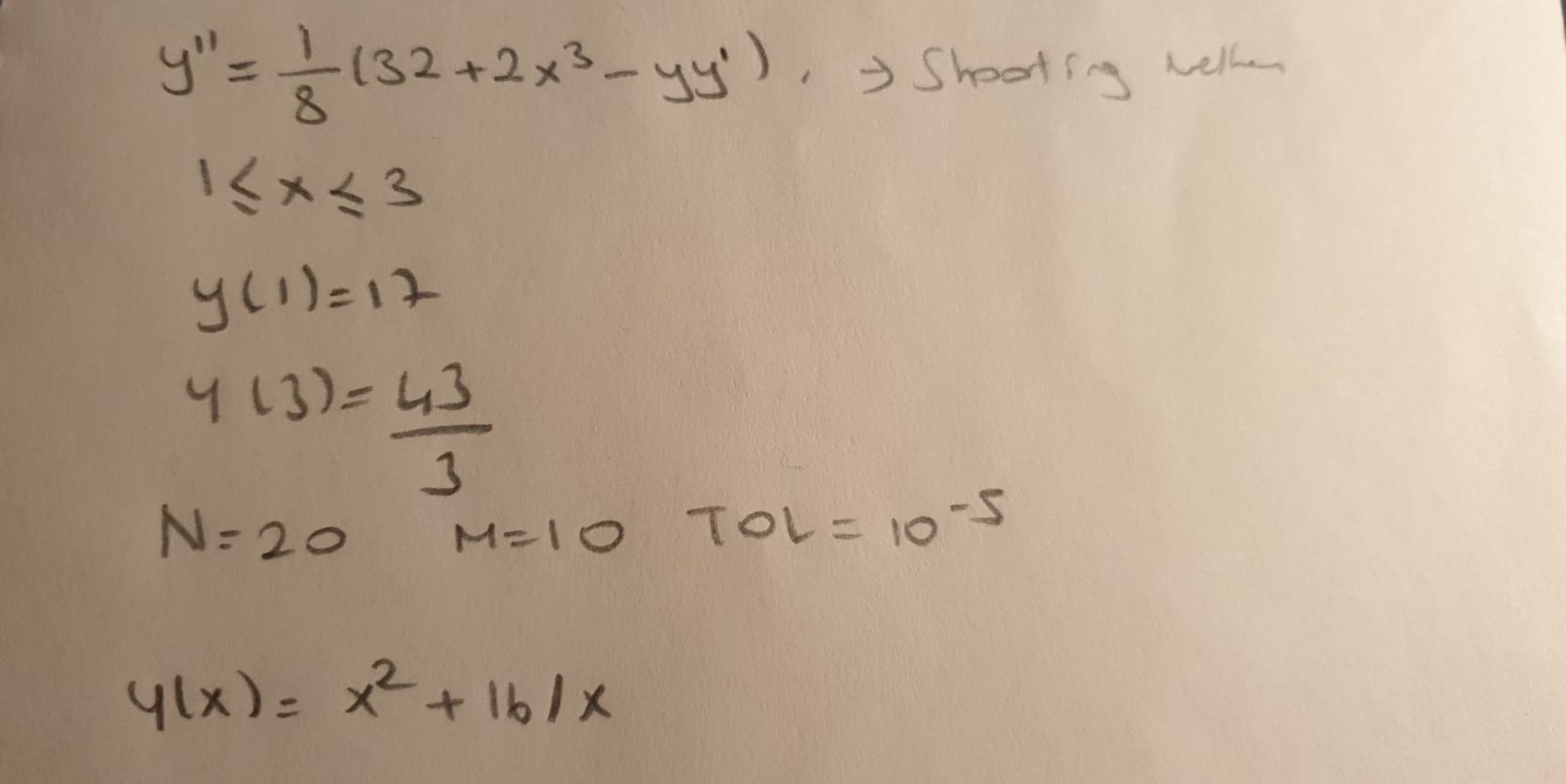 Shooting Method, please solving Matlab, please add | Chegg.com
