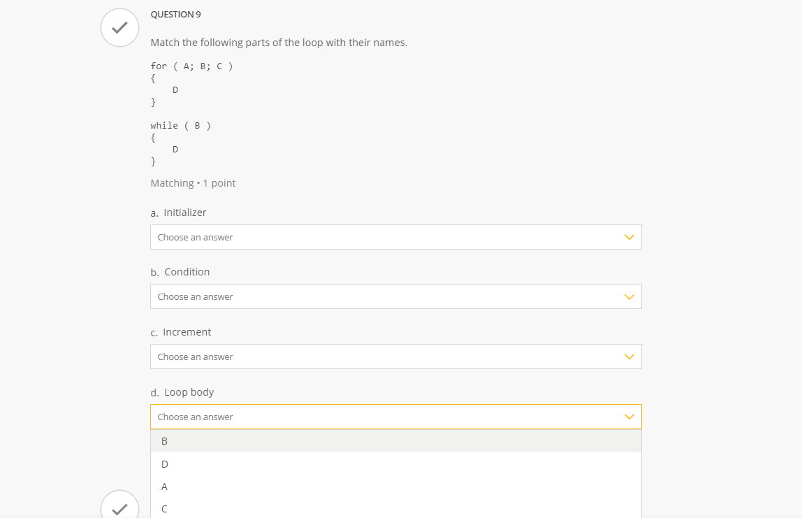 Solved QUESTIONS Match the following parts of the loop with | Chegg.com