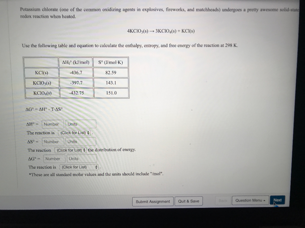 Solved Potassium chlorate (one of the common oxidizing | Chegg.com