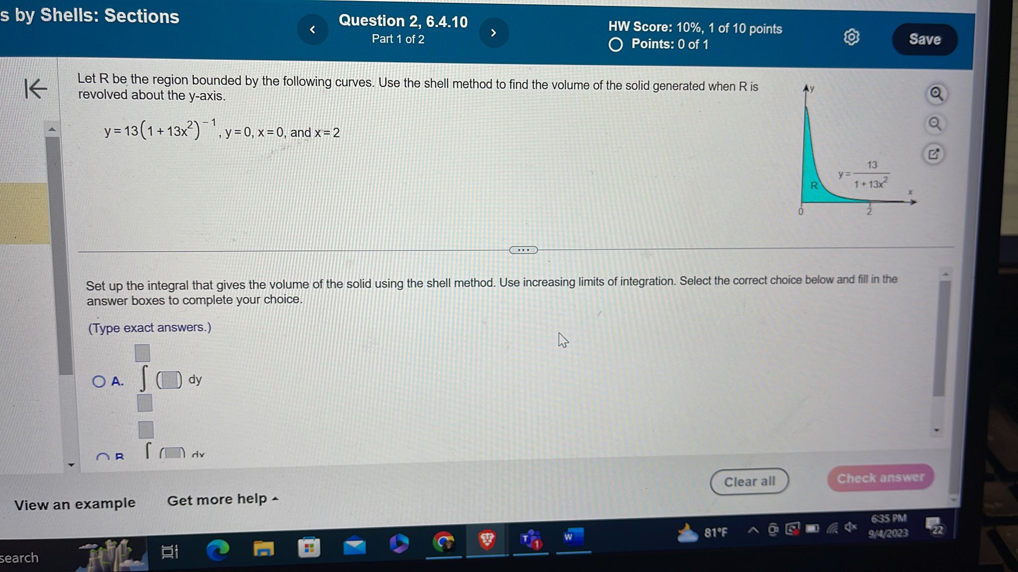Solved Let R be the region bounded by the following curves. | Chegg.com