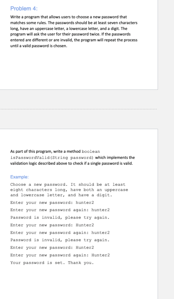 Solved Problem 4: Write a program that allows users to | Chegg.com