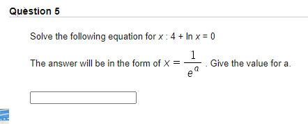 Solved Question 5 Solve the following equation for x : 4 + | Chegg.com