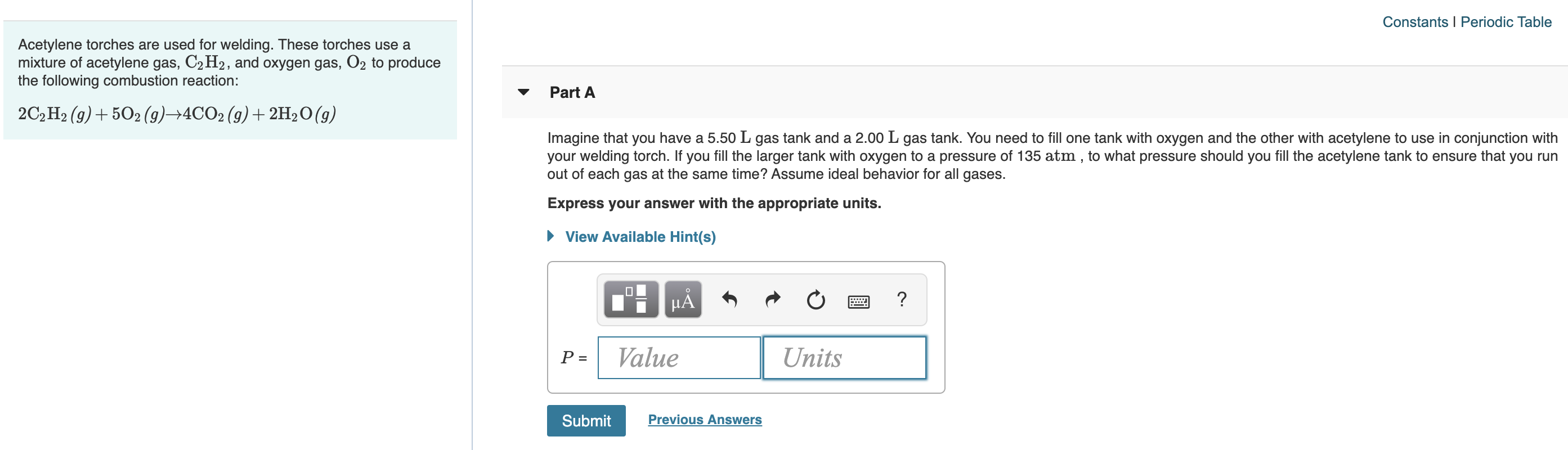 Solved Constants Periodic Table Acetylene torches are used | Chegg.com