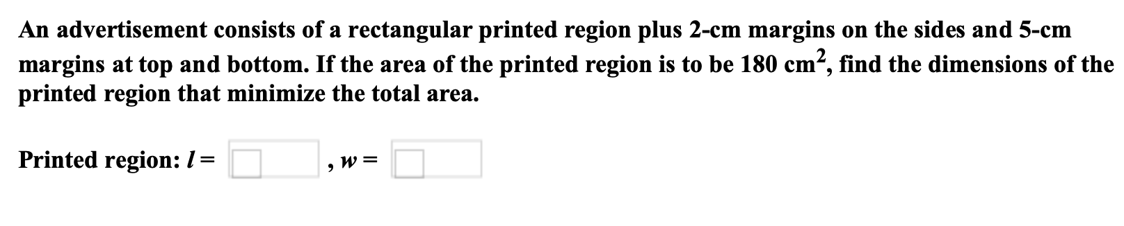 [Solved]: An advertisement consists of a rectangular print