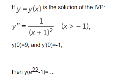 Solved If y=y(x) is the solution of the IVP: | Chegg.com