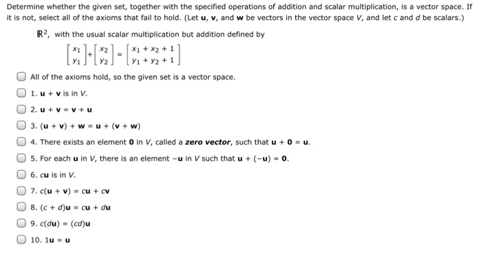 Solved Determine whether the given set, together with the | Chegg.com