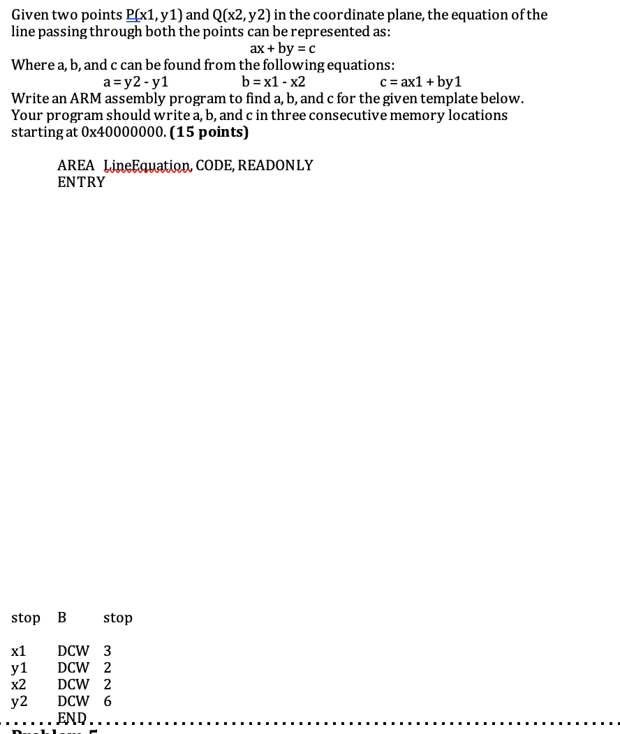 Solved Given two points P{x1, y1) and Q(x2, y2) in the | Chegg.com