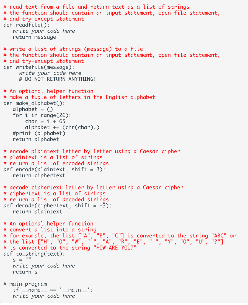 Solved please help me to correct and finish this code, do | Chegg.com