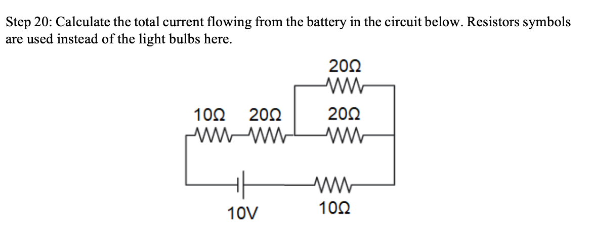Solved Step 20: Calculate the total current flowing from the | Chegg.com