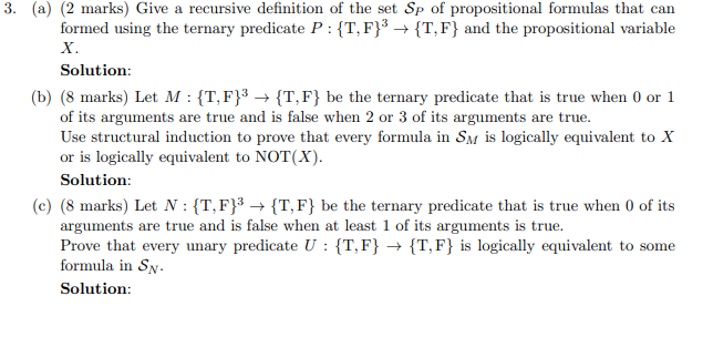 3. (a) (2 marks) Give a recursive definition of the | Chegg.com