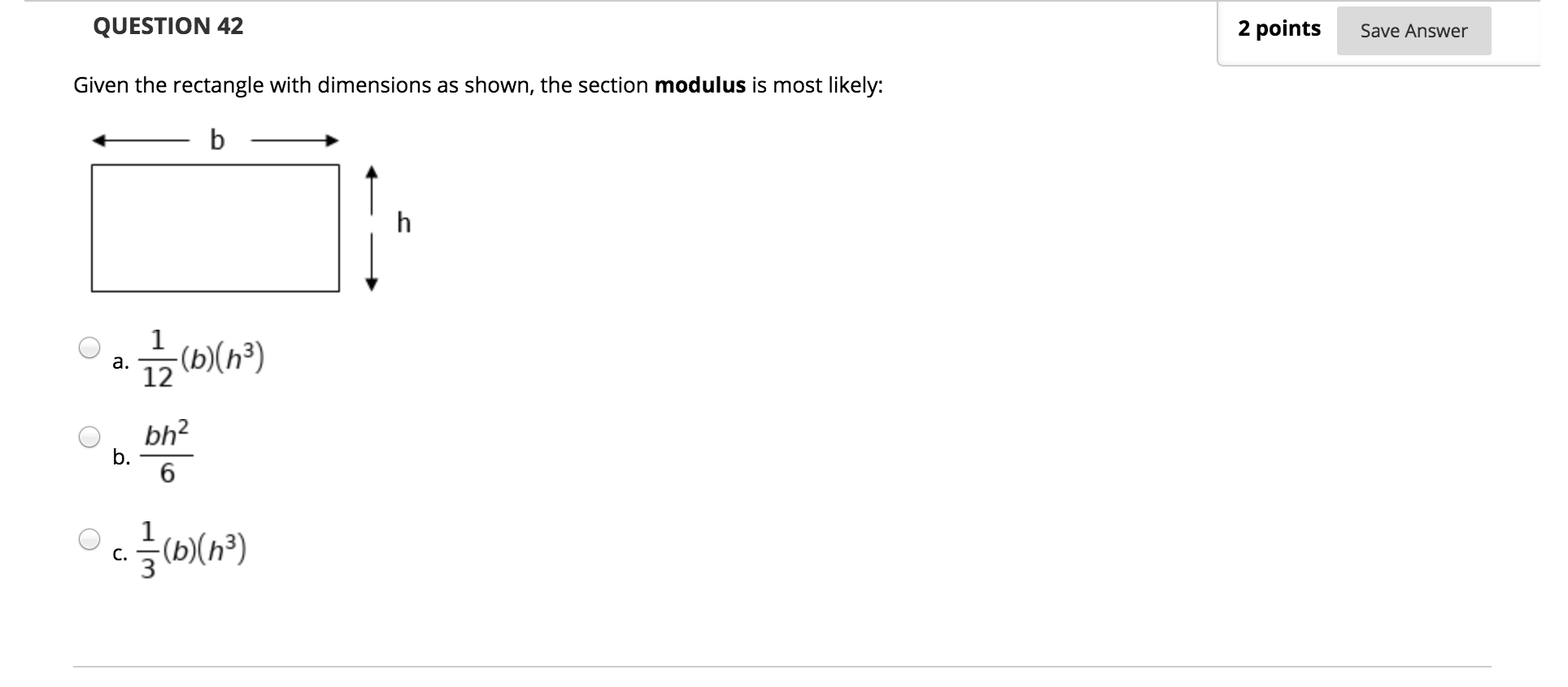 Solved QUESTION 42 2 points Save Answer Given the rectangle | Chegg.com