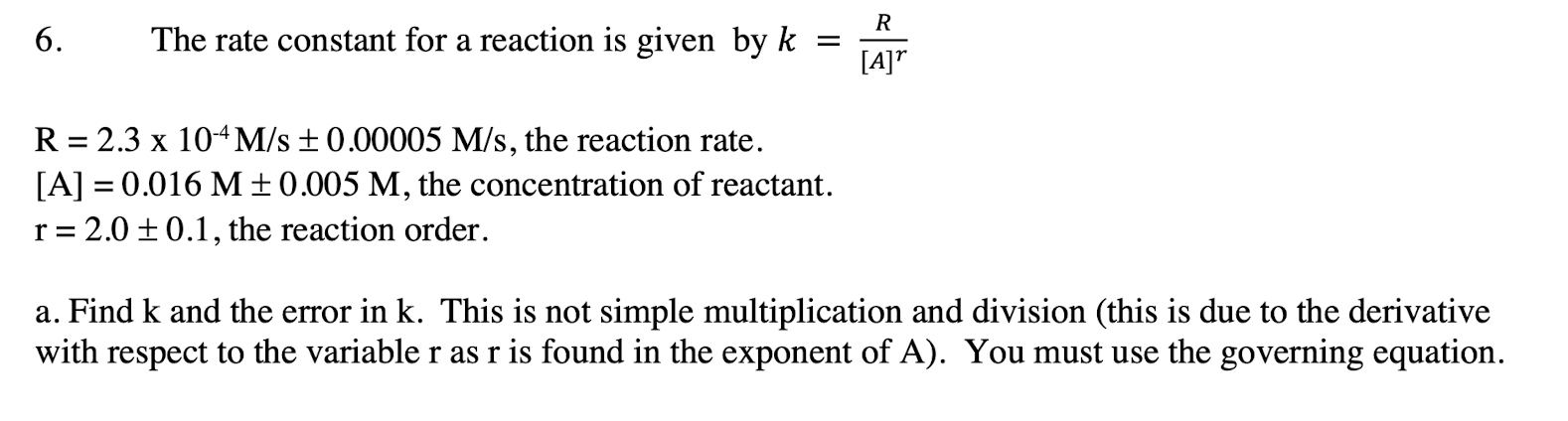 Solved Propagation of error with exponents, not sure what to | Chegg.com