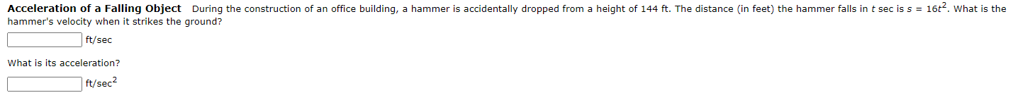 Solved Acceleration of a Falling Object During the | Chegg.com