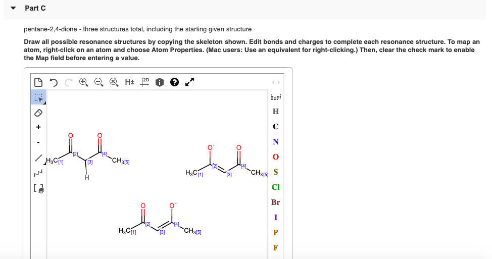 Solved Part A acetone - two structures total, including the | Chegg.com