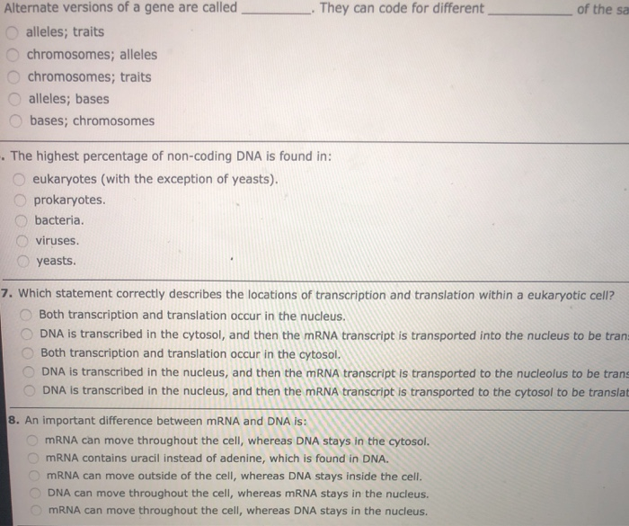 Solved Alternate versions of a gene are called They can code | Chegg.com