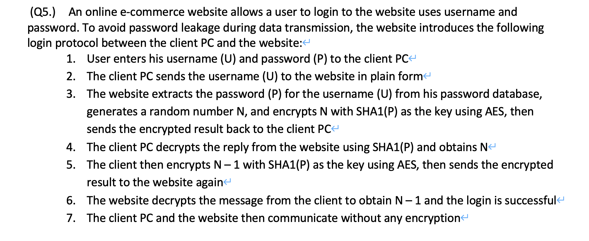 (Q5.) An online e-commerce website allows a user to | Chegg.com