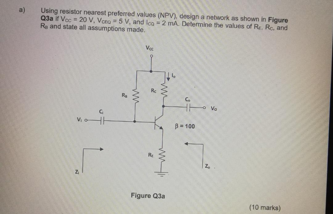 Solved a) Using resistor nearest preferred values (NPV), | Chegg.com