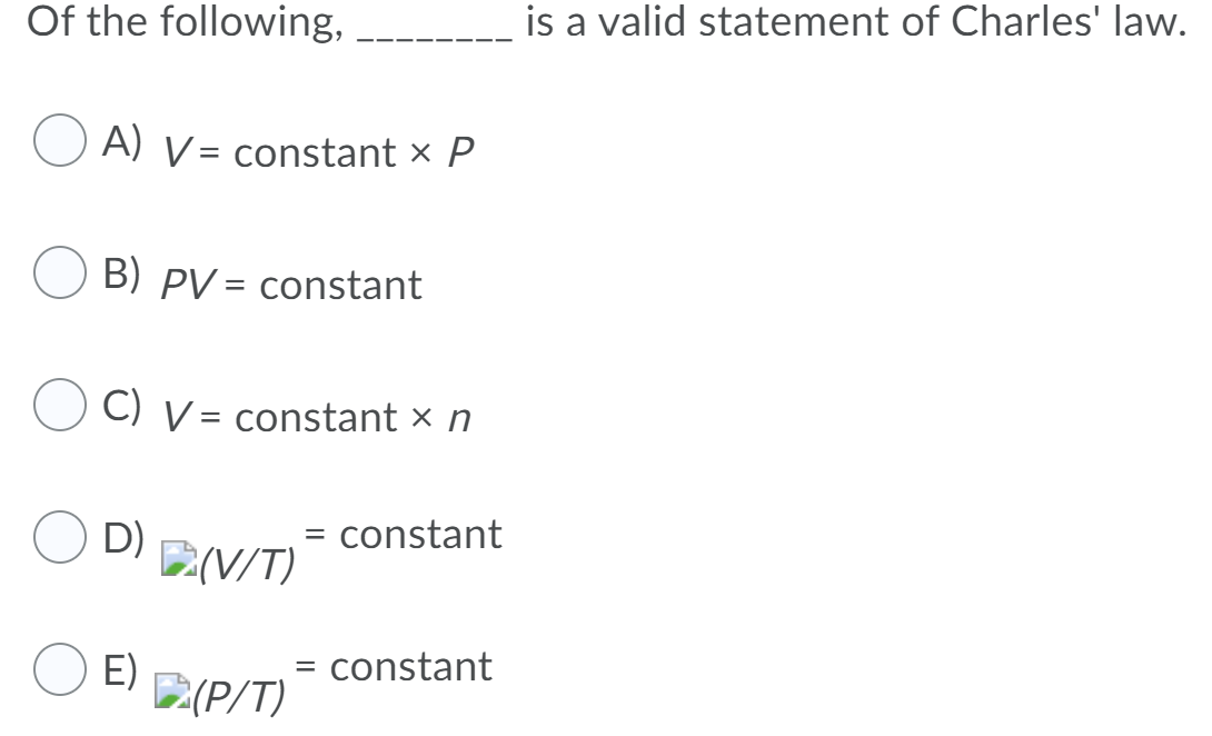 Solved Of the following, is a valid statement of Charles' | Chegg.com