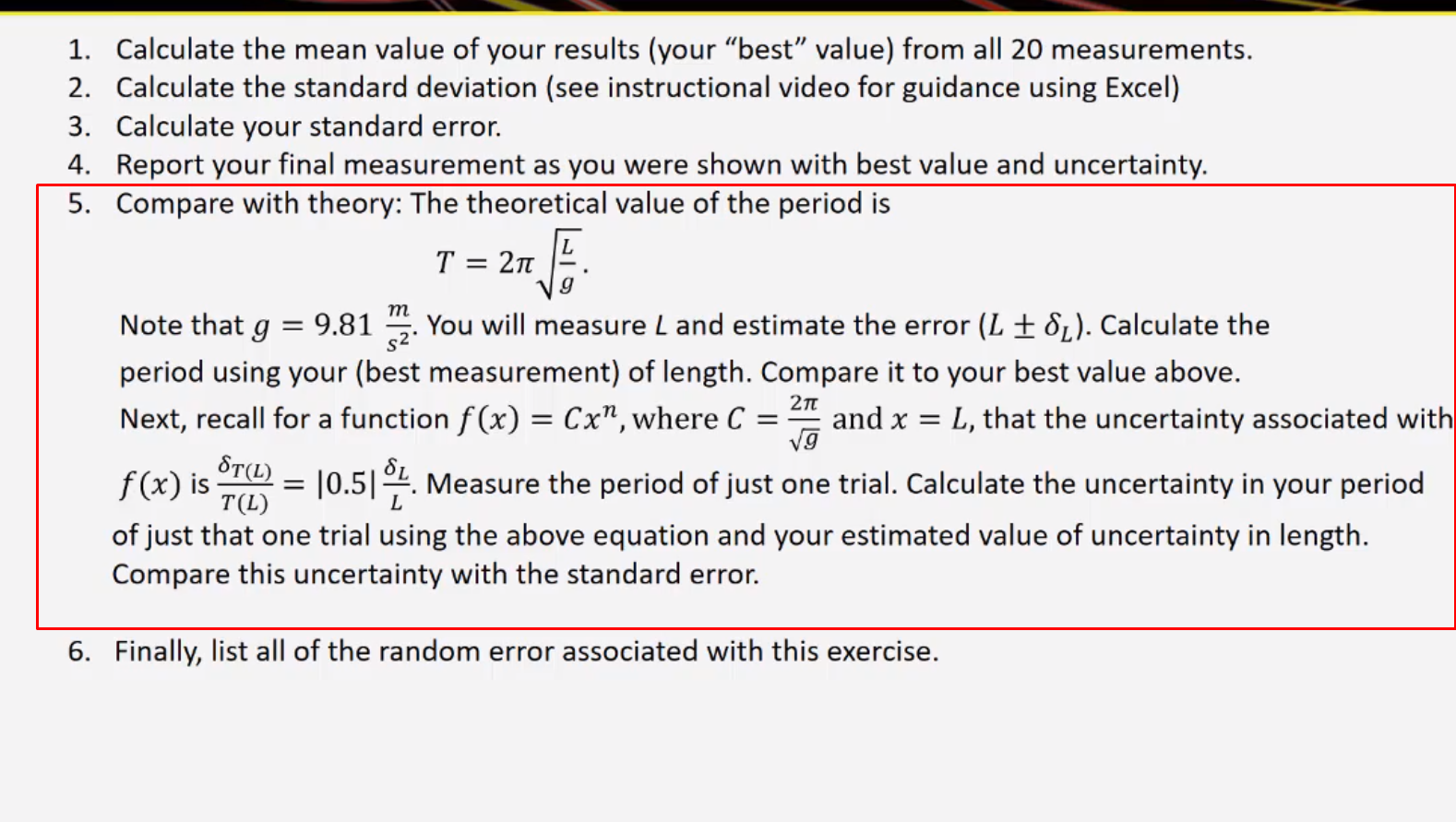 1. Calculate the mean value of your results (your | Chegg.com